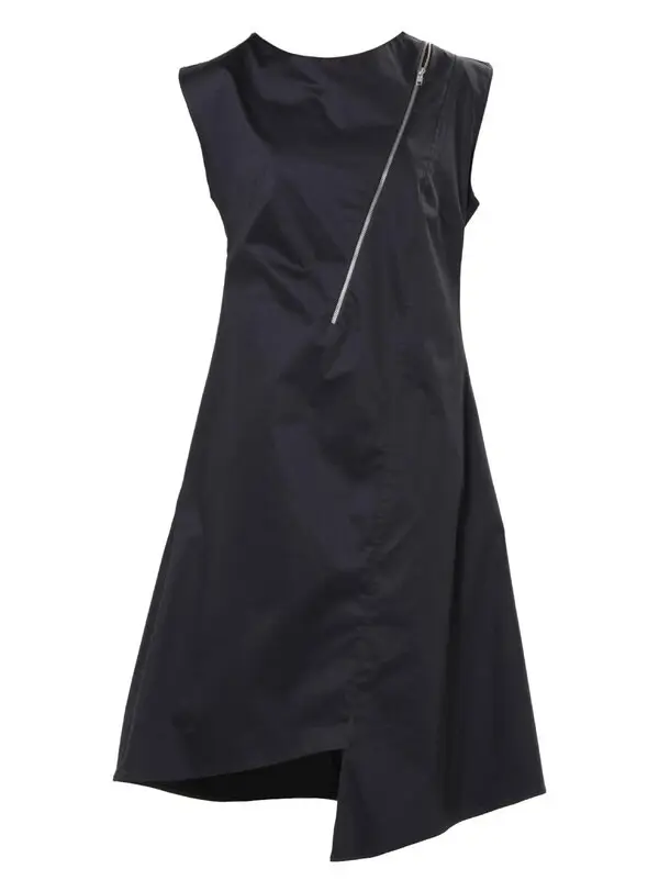 METAMORPHOZA Midi Cotton Asymmetrical Dress - Black