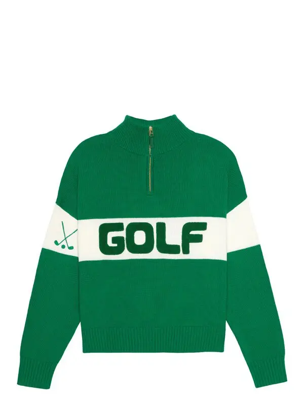 ELLSWORTH + IVEY Madison Quarter Zip Golf Sweater - Green