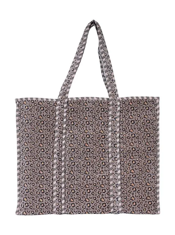 CYC Velvet Leopard Tote - Grey