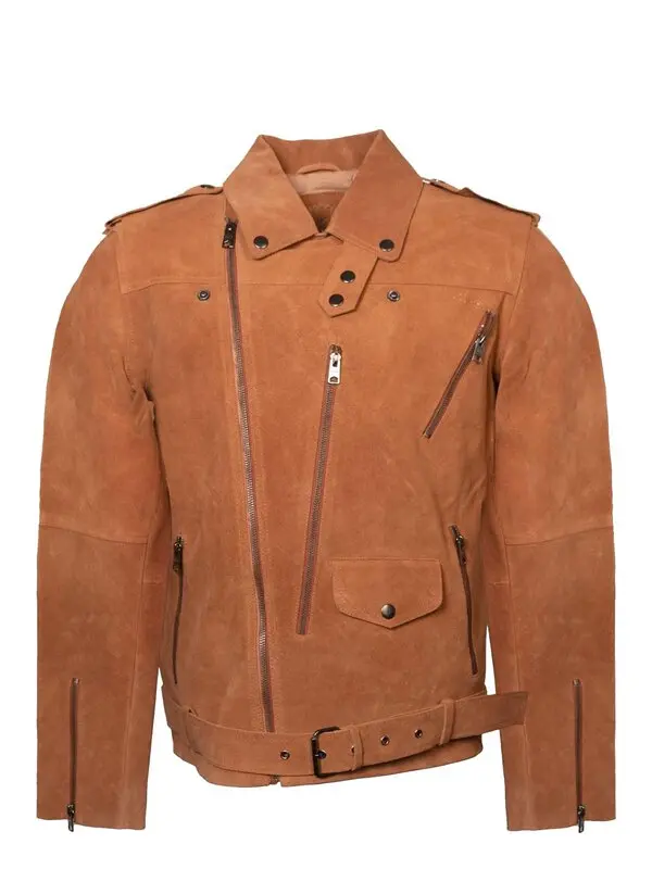 ZASTASTUDIO Empress Leather Biker Jacket - Brown