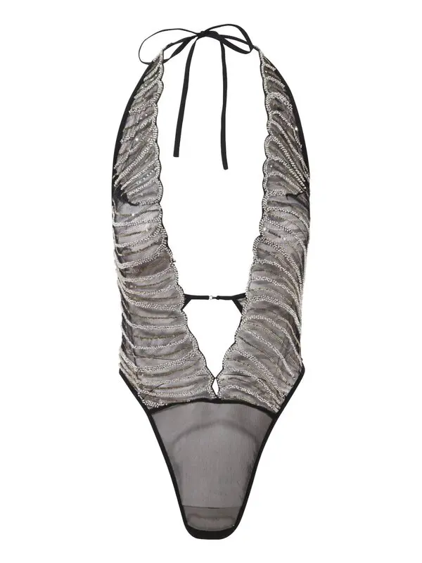 BELLE ET BON BON Edie Sparkling Beaded Body - Black
