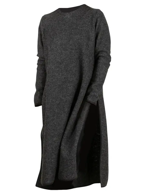 NIKKA PLACE Minimalist Boiled Wool Sweater Dress - Grey