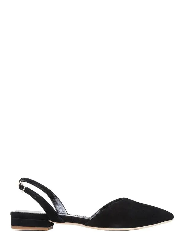 GINISSIMA Alice Suede Slingback Flats - Black