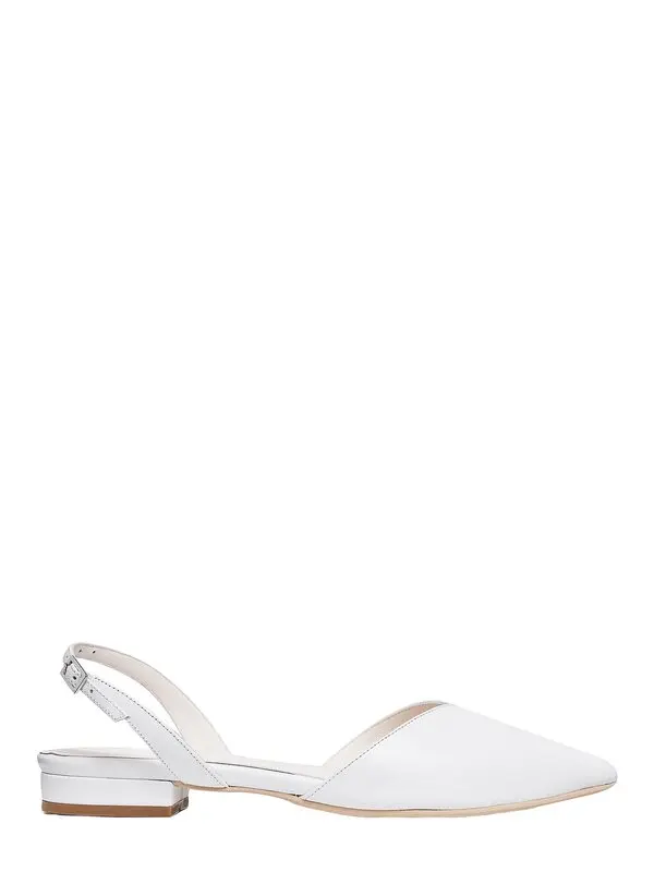 GINISSIMA Alice V-cut Slingback Flats - White