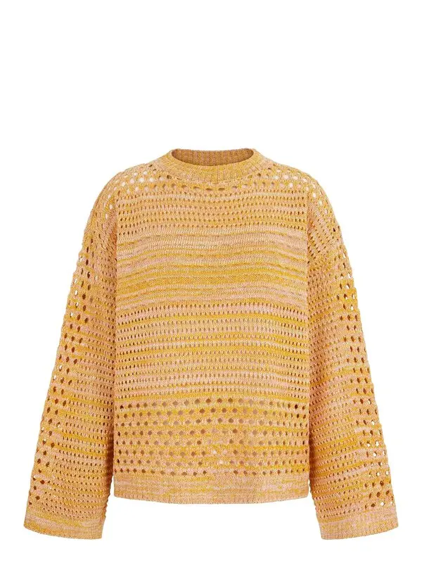CARA & THE SKY Gala Crochet Twist Jumper - Orange