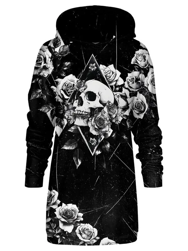 ALOHA FROM DEER Gothic Blossom Oversize Hoodie Dress - Black