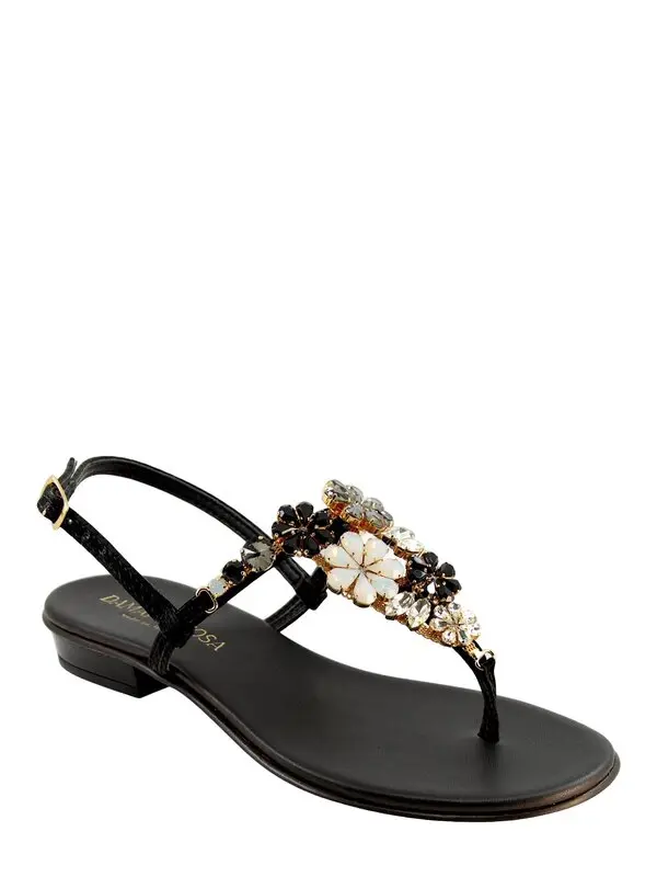 DAMAPREZIOSA Gilda Jeweled Sandals - Black