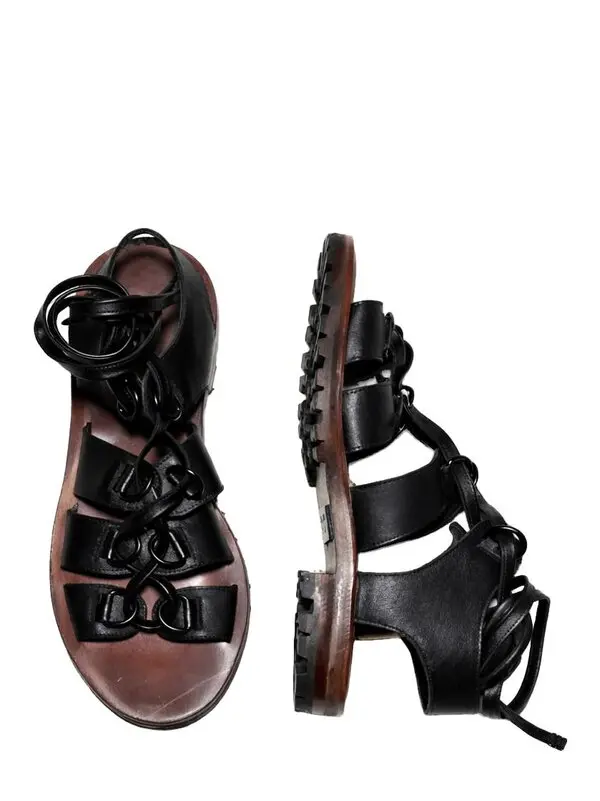 MAFALDA Camelia Lace-up Sandals - Black