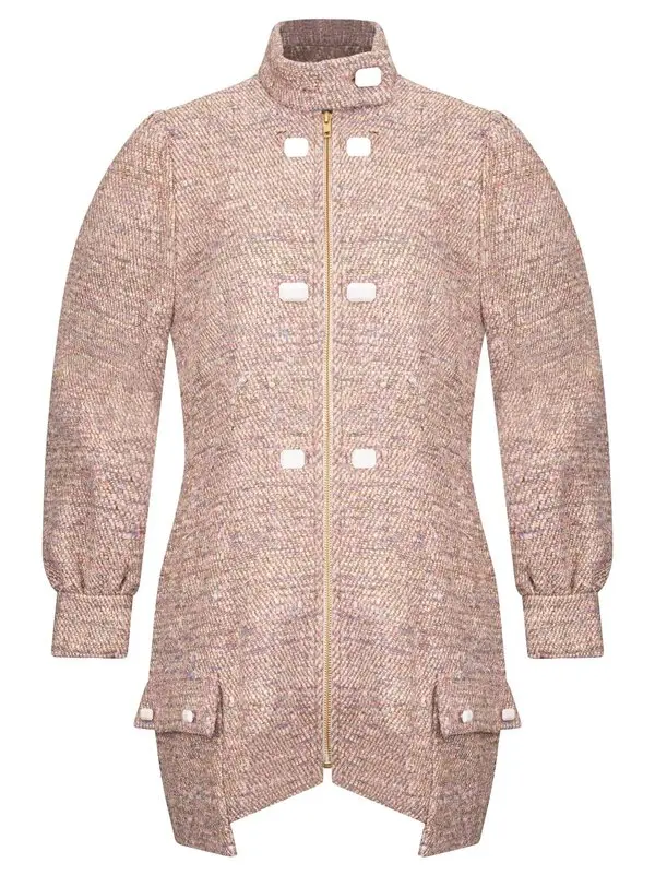 ADIBA Celina Tweed Mini Coat Dress - Pink/white