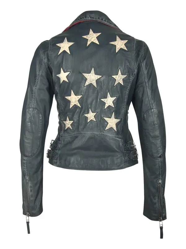 Mauritius Christy Rf Star Detail Leather Jacket - Blue