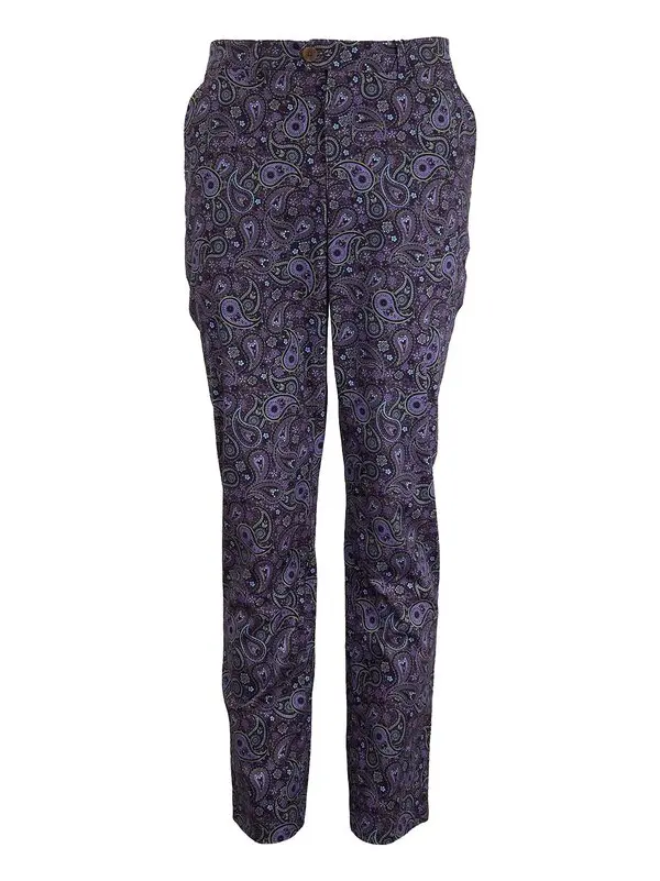 LORDS OF HARLECH Jack Tribune Paisley Pant Plum - Purple