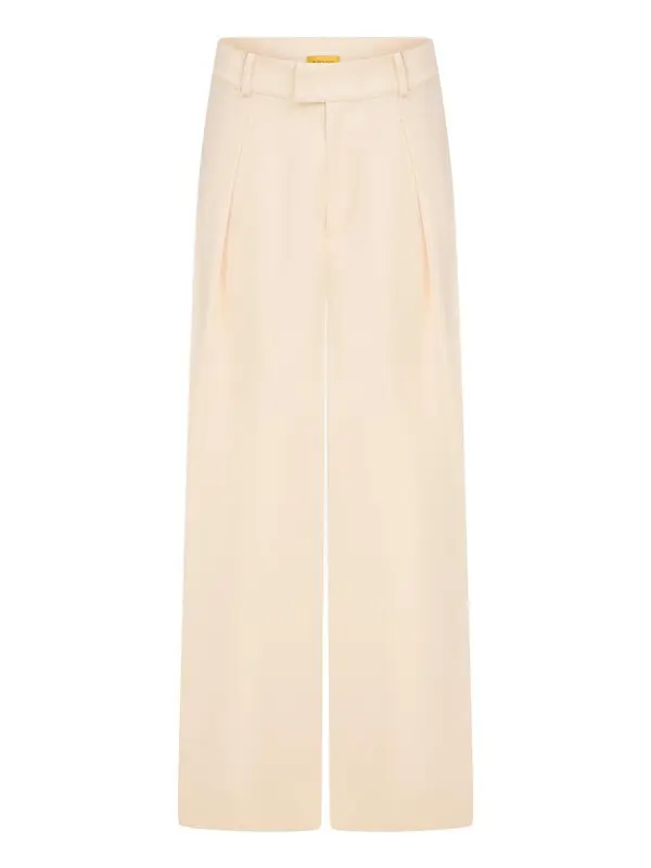 JE TE VEUX Basis Butter Wide-leg Pants - Yellow