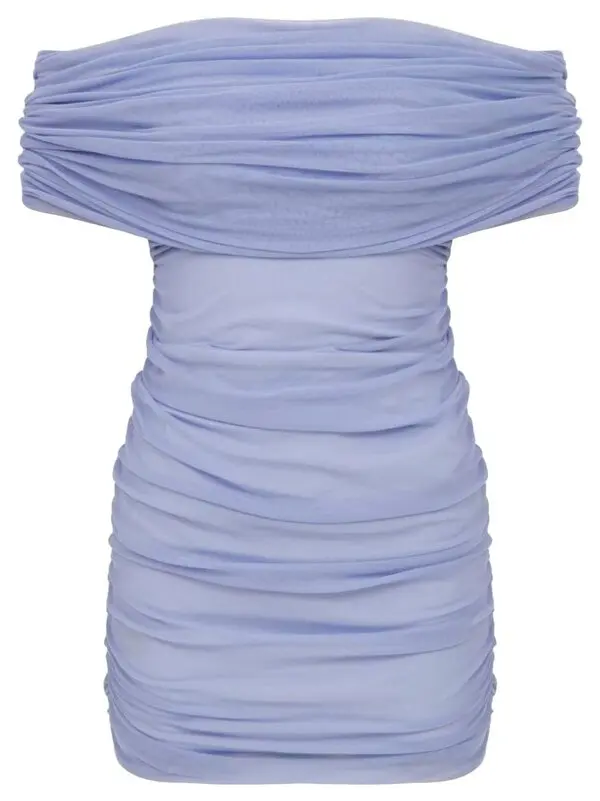 THISISU COLLECTION Sheer Mini Dress With Lining - Blue
