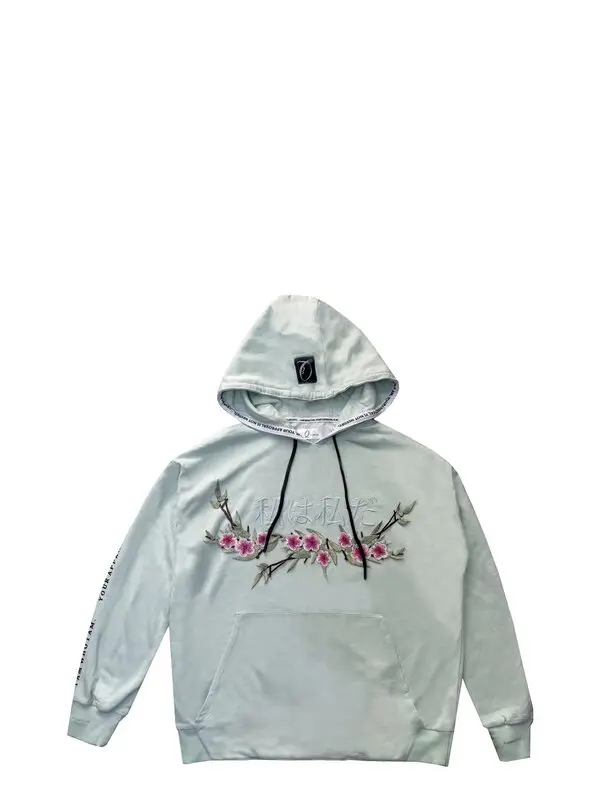 QUILLATTIRE Floral Embroidered Hoodie - Green