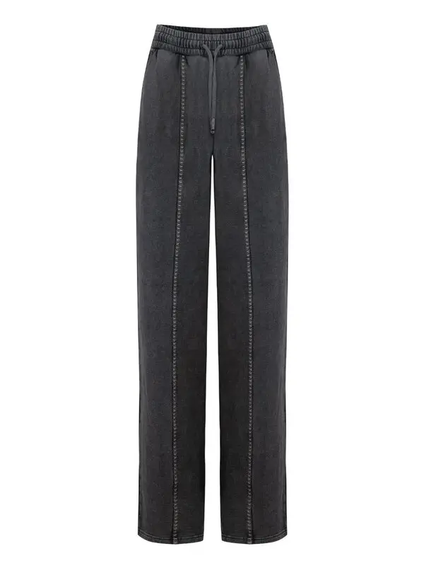 PCFG Acid Wash Relaxed Fit Pants - Black