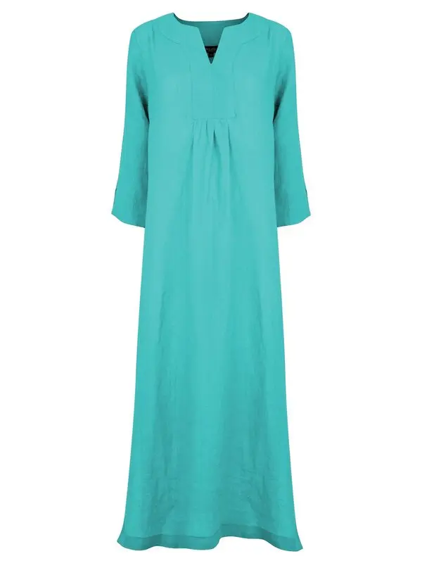 NOLOGO-CHIC Linen Maxi Dress - Blue