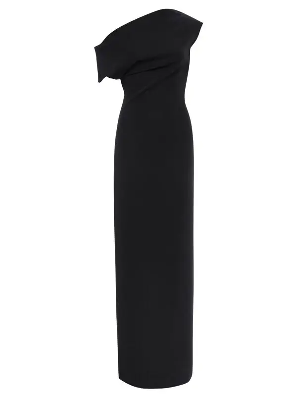 LAHIVE Opera One-shoulder Draped Dress - Black