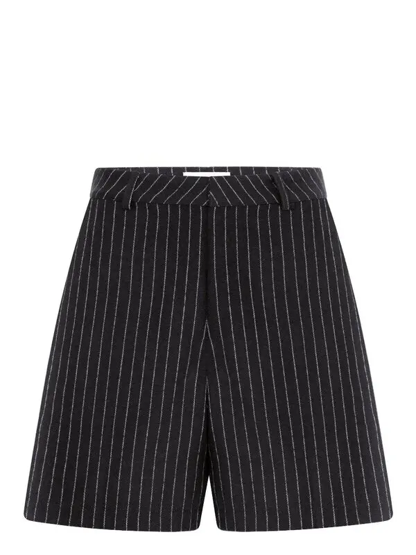 THISISU COLLECTION Pinstriped Tailored Short - Black