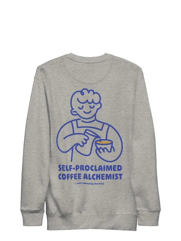 ANCHOR & CREW Heather Gustatory Coffee Alchemist Embroidered Sweatshirt - Grey