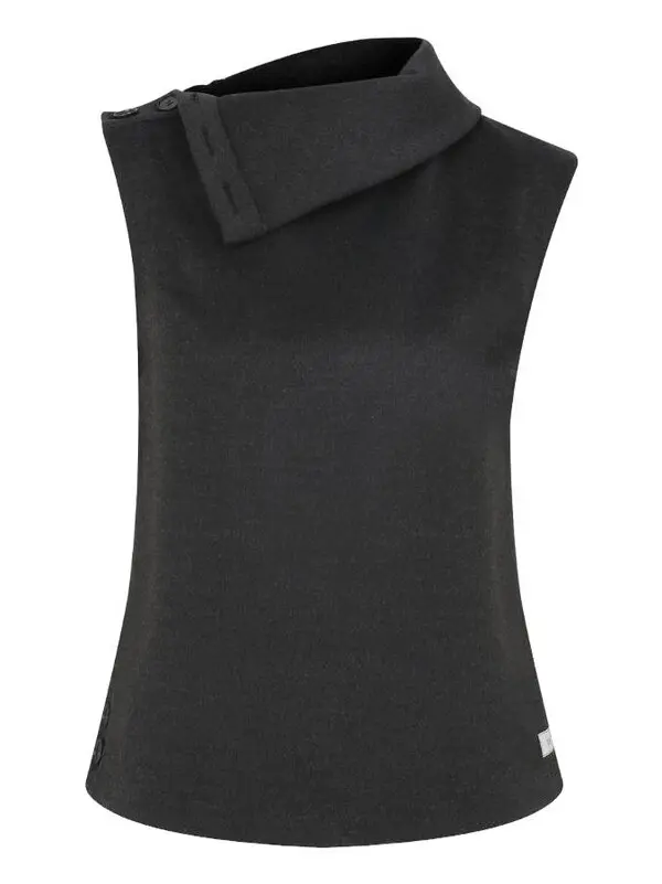 NAZLI CEREN Geena Sleeveless Roll-neck Top - Black