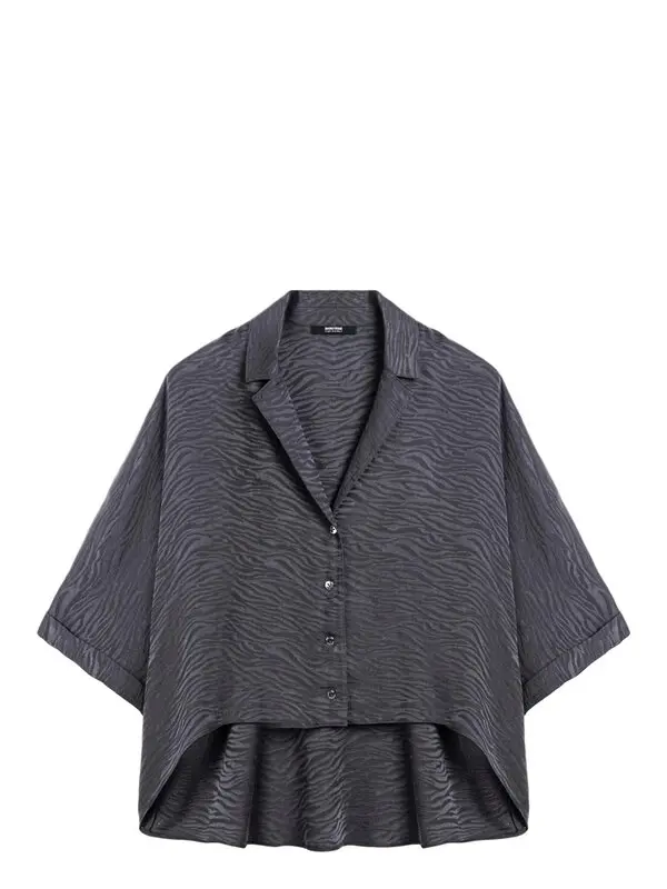 NOCTURNE Relaxed Textured Short-sleeve Shirt - Grey