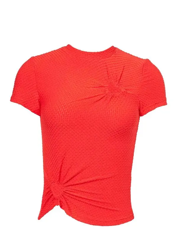 AMY LYNN Heart Cut Out Short Sleeved Top - Red