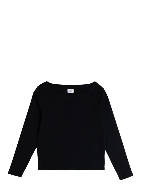 Vænn Babywool Long Sleeve Wide Neck Crew - Black
