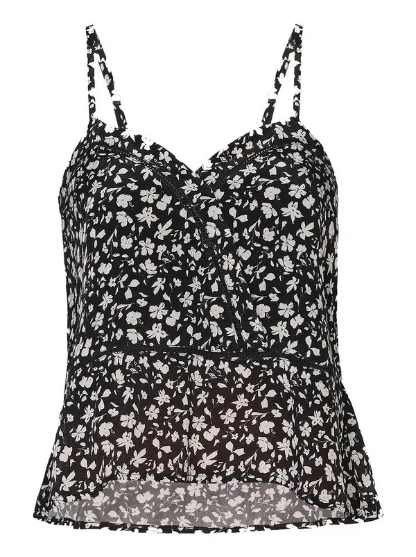 REISTOR V-neck Lace Camisole - Black