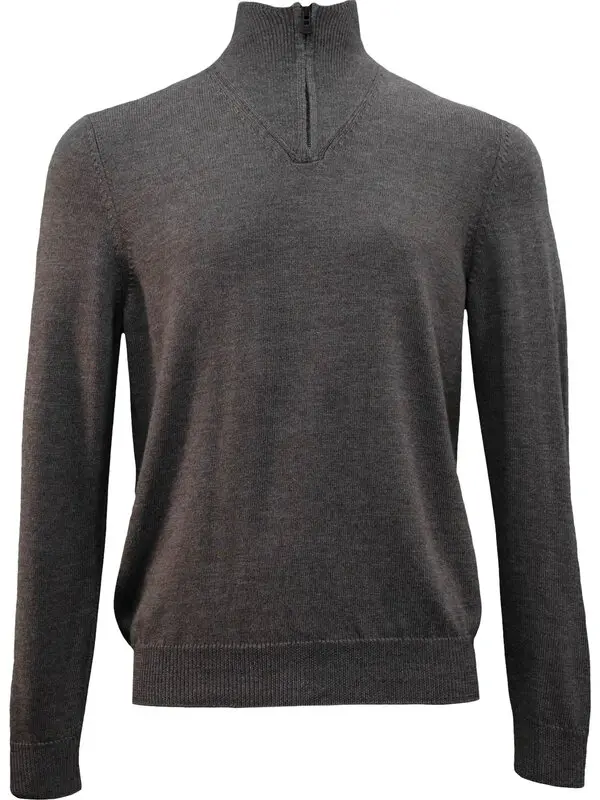 LORDS OF HARLECH Quest Quarter-zip Merino Sweater - Green