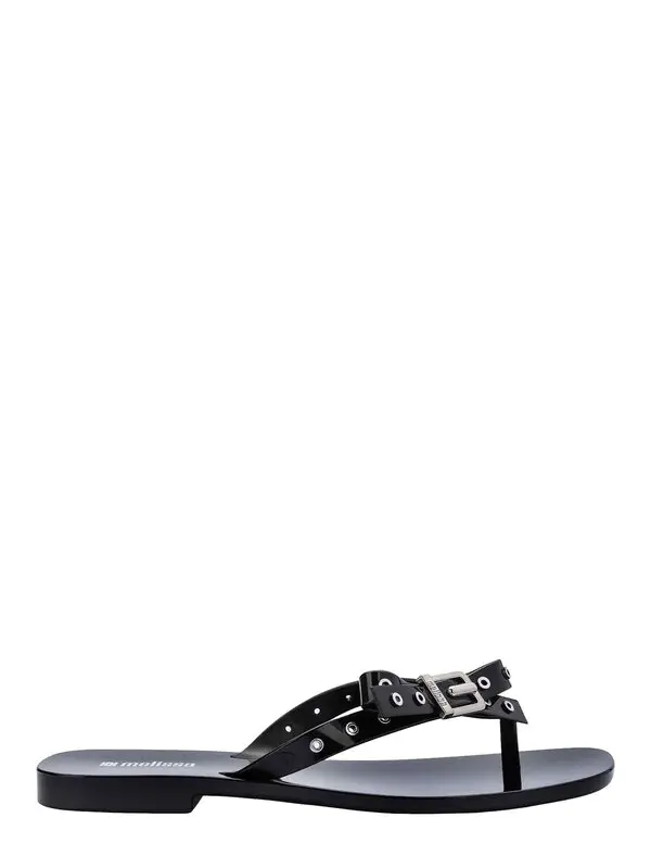 Melissa Harmonic Squared Flat Thong Sandals - Black