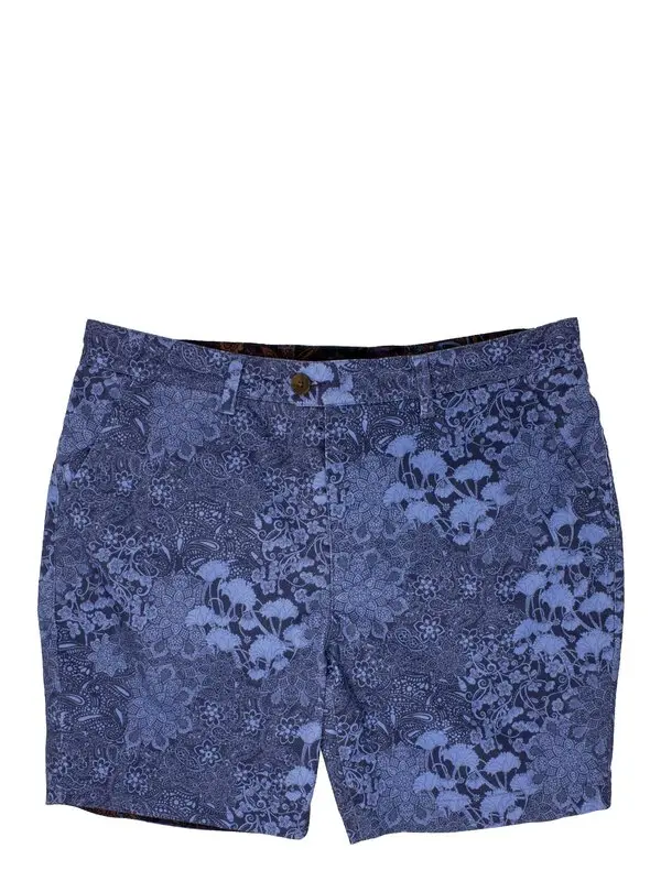 LORDS OF HARLECH John Printed Flat Front Short - Blue