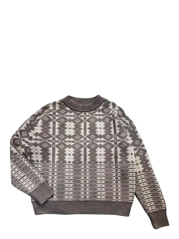 MABLI Eryri Jacquard Merino Wool Pullover - Brown