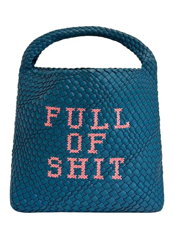 LILLY LOVES Woven Bucket Bag - Blue