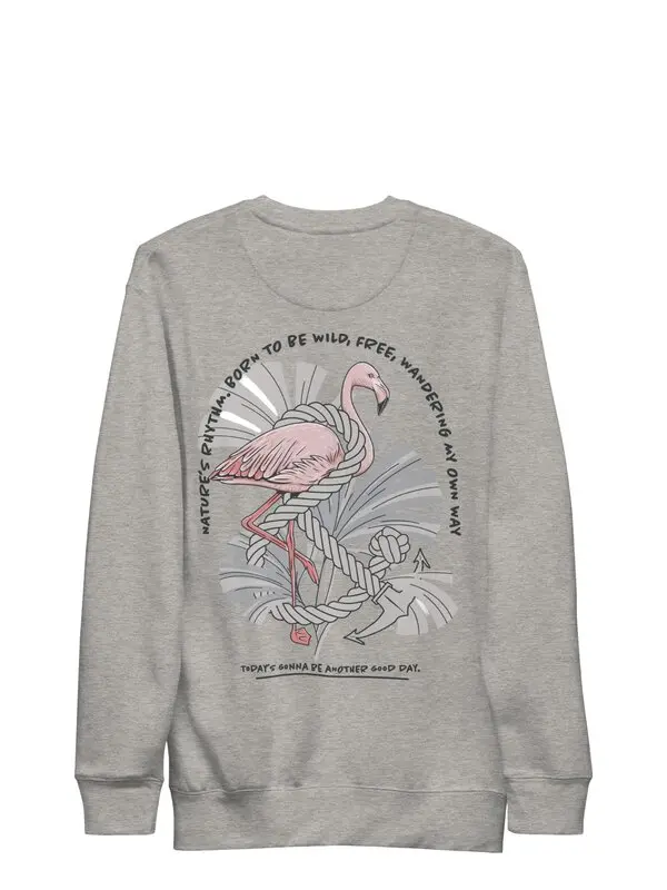ANCHOR & CREW Heather Flamingo Cotton Blend Sweatshirt - Grey