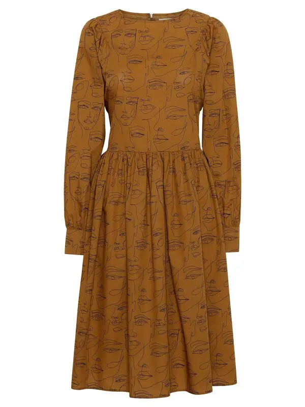 GROBUND Sibyl Midi Dress - Brown
