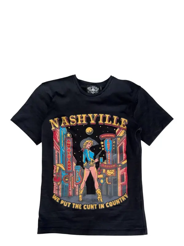 ANY OLD IRON Printed T-shirt - Black/blue/red