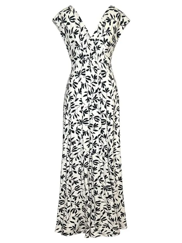 ALIE STREET LONDON Sophia Maxi Dress In Monochrome Print - Black