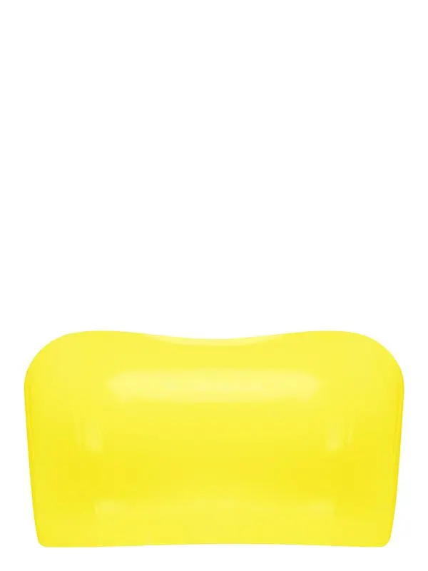 ELISSA POPPY Latex Crop Top - Yellow