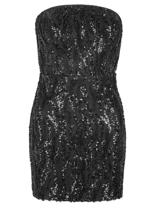 MARUSIYA LONDON The Izzy Beaded Mini Dress - Black
