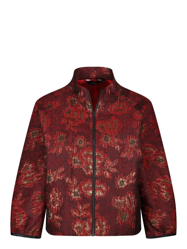 LIONESS BY TF Floral Print Zip-up Jacket - Gold/red