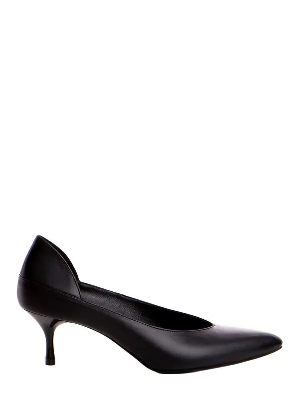 THE 5TH ELEMENT Celine Leather Kitten Heels - Black