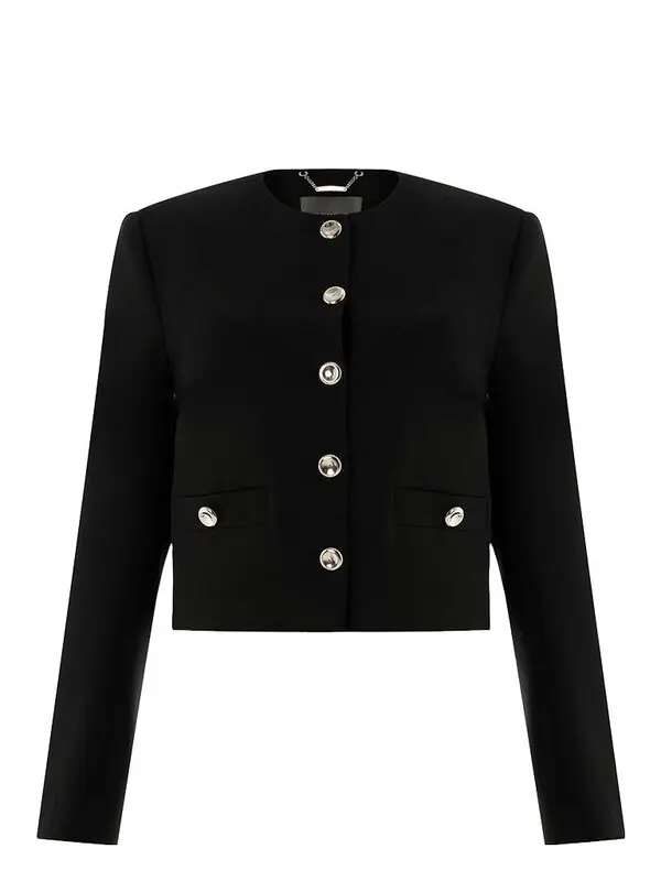 EXQUISE Tailored Crew Neck Jacket - Black