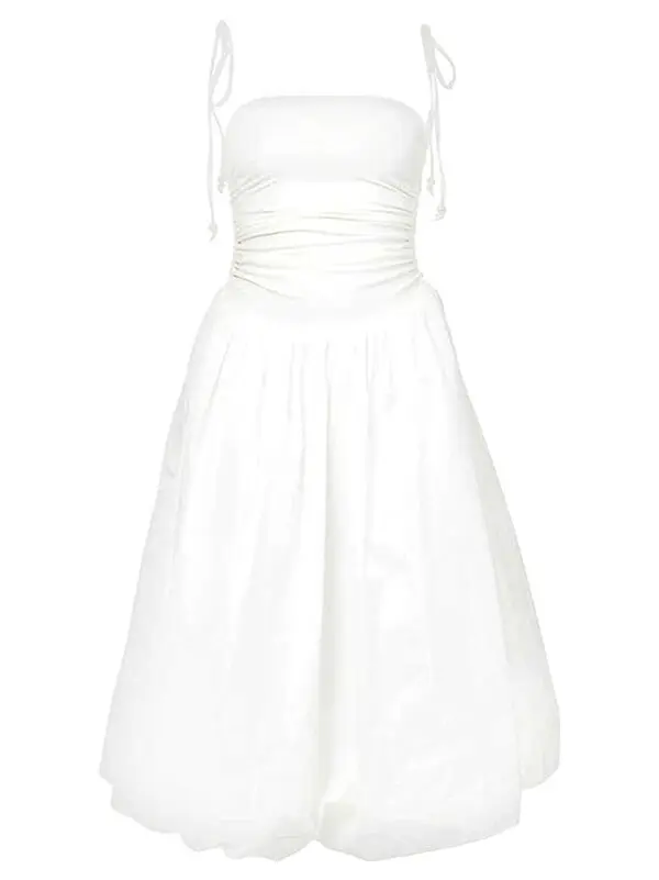 AMY LYNN Alexa Puffball Midi Dress - White
