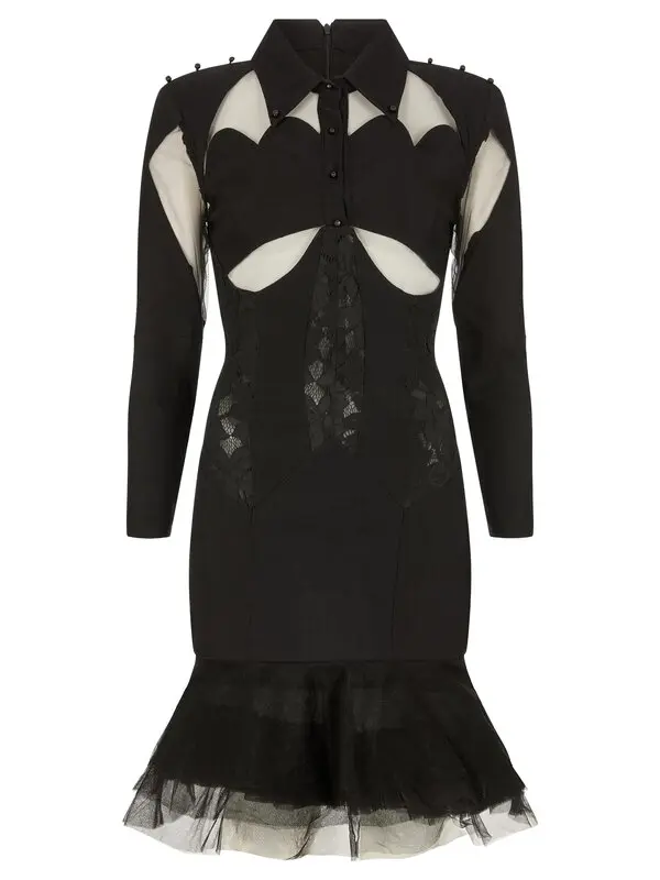 APRIL & ALEX Lace Tulle Mini Dress - Black