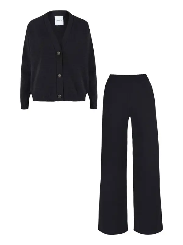 SALANIDA 100% Merino Wool Co-ord Set - Black
