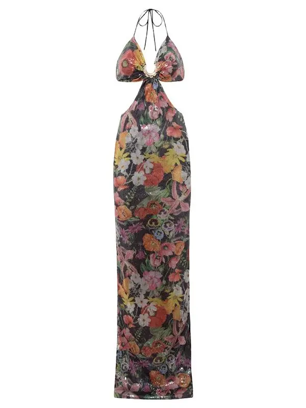 LUNA B Wildflower Maxi Dress - Black