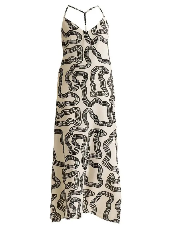 REISTOR Crepe Midi Slip Dress - Black