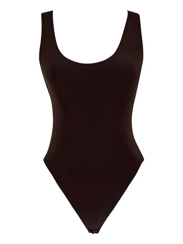 GROWNY Luca Cross-back Bodysuit - Brown