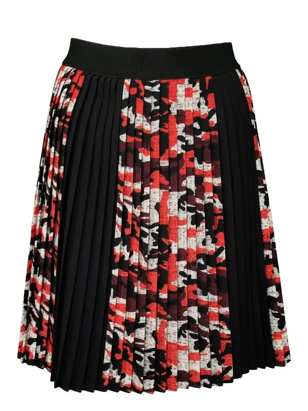 LALIPOP DESIGN Mini Pleated Camo Print Skirt - Black
