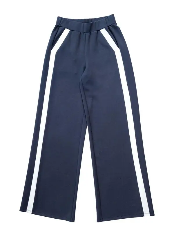 CIRCULAR PATH Striped Track Pant - Black/white